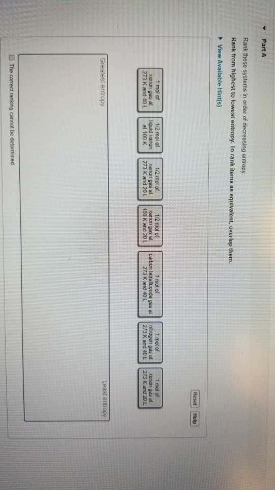 Solved Part A Rank these systems in order of decreasing | Chegg.com Solved Part A Rank these systems in order of decreasing | Chegg.com