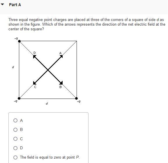 Solved Three equal negative point charges are placed at | Chegg.com