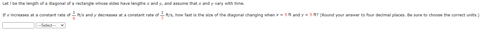 Solved Let / be the length of a diagonal of a rectangle | Chegg.com