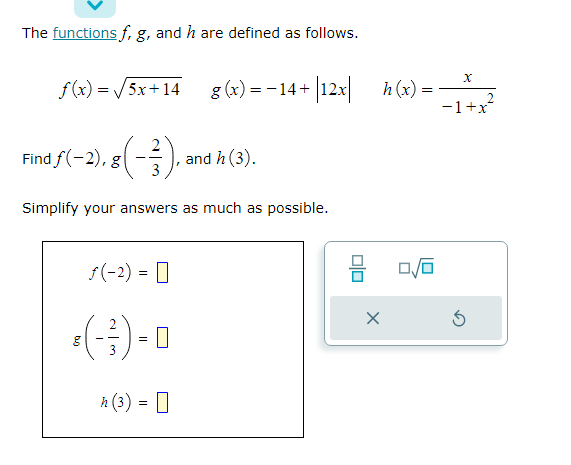 Solved The functions f,g, and h are defined as follows. | Chegg.com