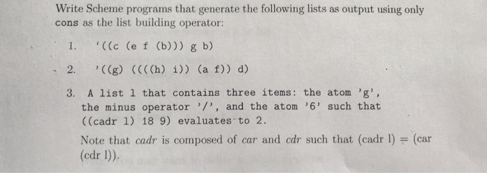 Solved Write Scheme programs that generate the following | Chegg.com