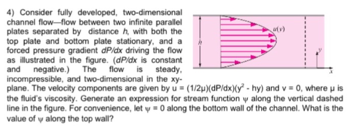 Solved ) Consider fully developed, two-dimensional channel | Chegg.com Solved ) Consider fully developed, two-dimensional channel | Chegg.com