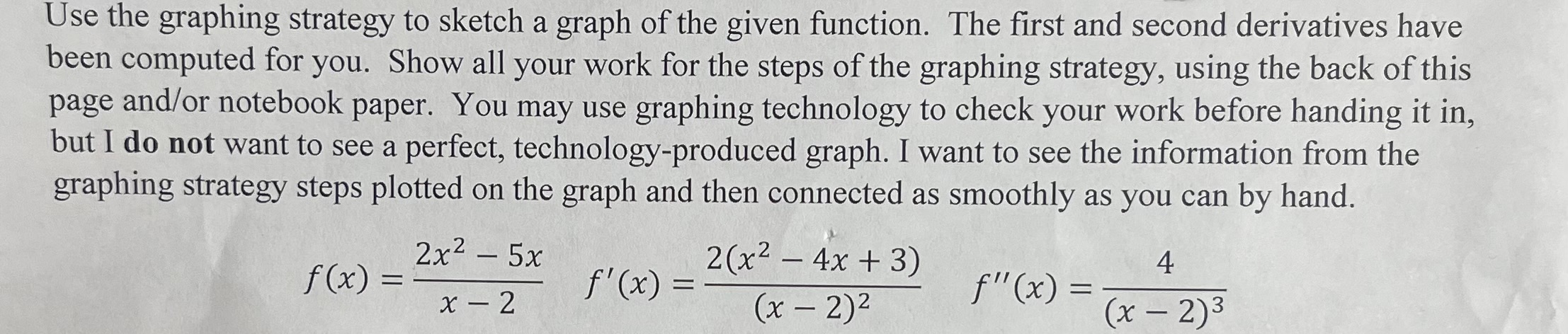 Solved Use the graphing strategy to sketch a graph of the | Chegg.com