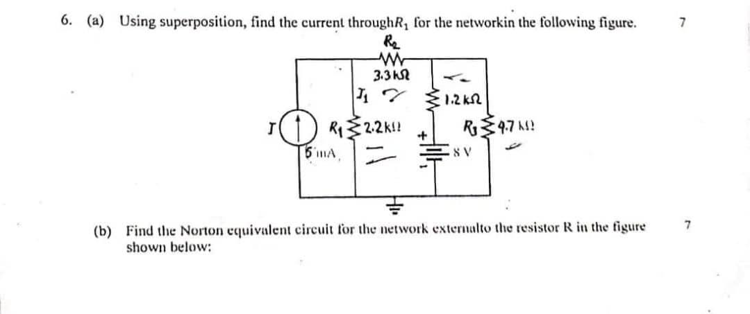 Solved A Using Superposition Find The Current Through R1