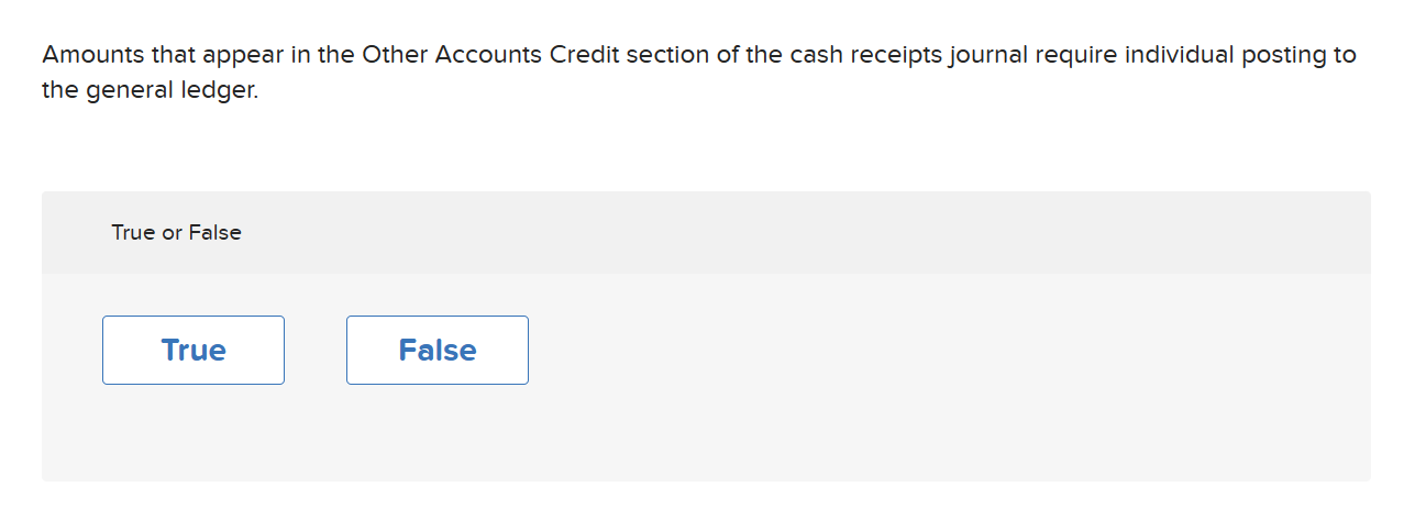 Solved Amounts that appear in the Other Accounts Credit | Chegg.com