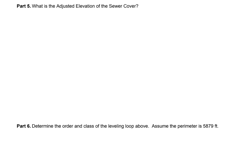 Solved Part 3. A differential leveling loop start at a known | Chegg.com
