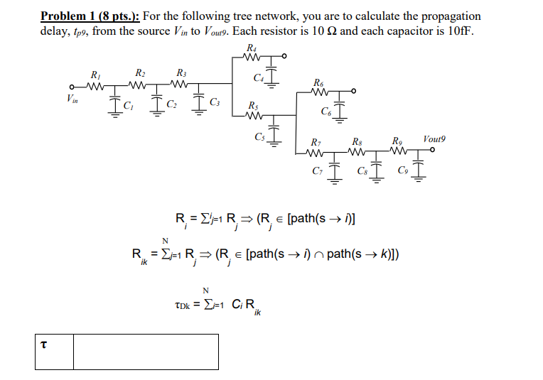 Solved Problem 1 (8 pts.): For the following tree network, | Chegg.com