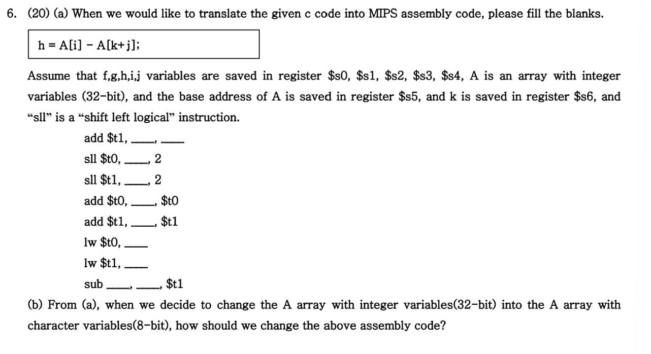 Solved 6. (20) (a) When we would like to translate the given | Chegg.com