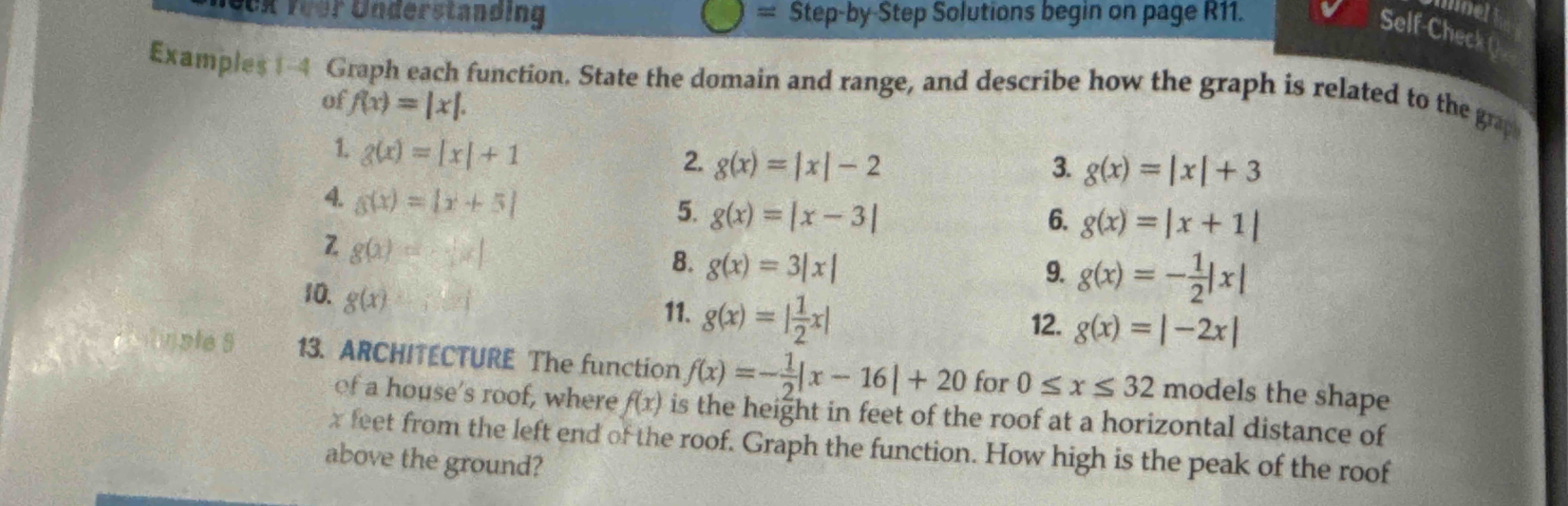Solved Examples 1-4 ﻿Graph each function. State the domain | Chegg.com