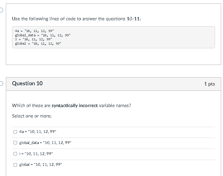 Solved Use the following lines of code to answer the | Chegg.com