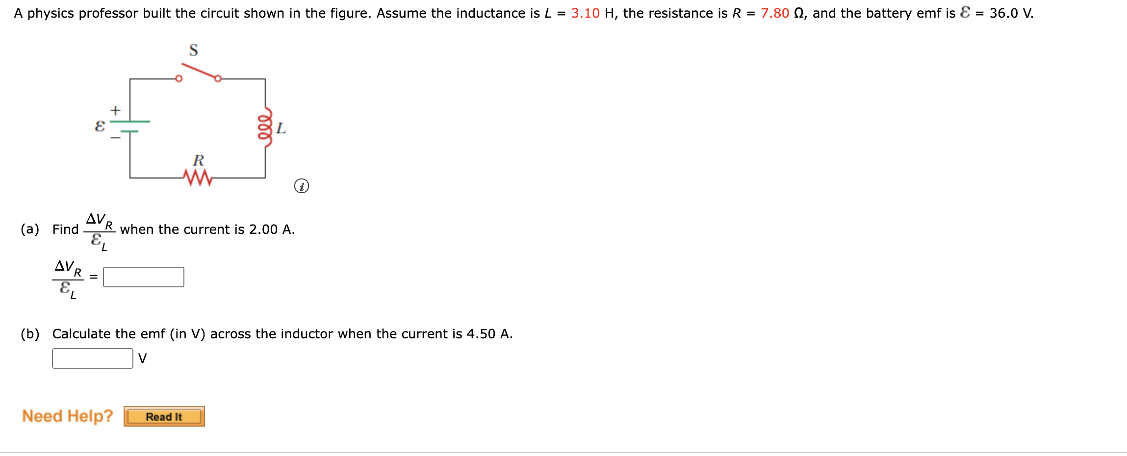 Solved A physics professor built the circuit shown in the | Chegg.com