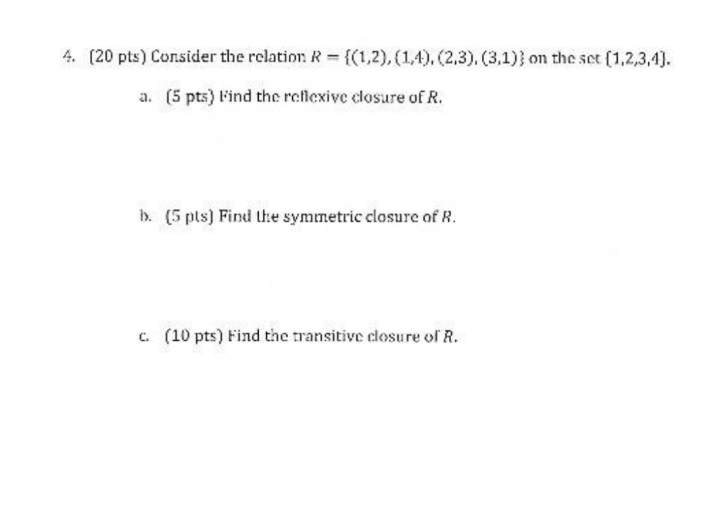 Solved 20pts) Consider the relation | Chegg.com Solved 20pts) Consider the relation | Chegg.com