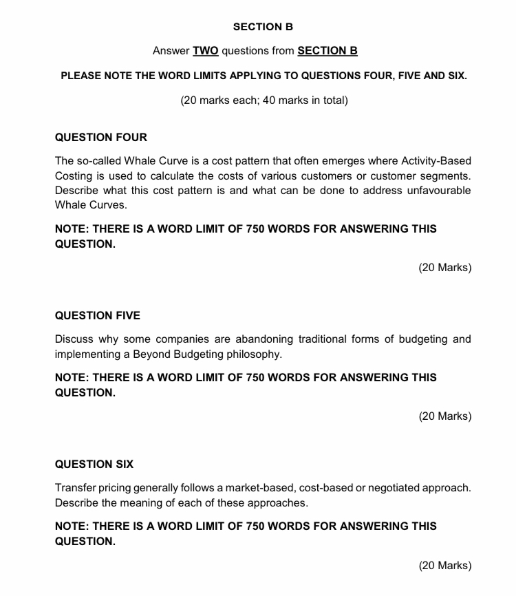 Solved SECTION B Answer TWO questions from SECTION B PLEASE | Chegg.com