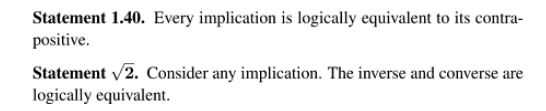 Solved Statement 1.40. Every implication is logically | Chegg.com
