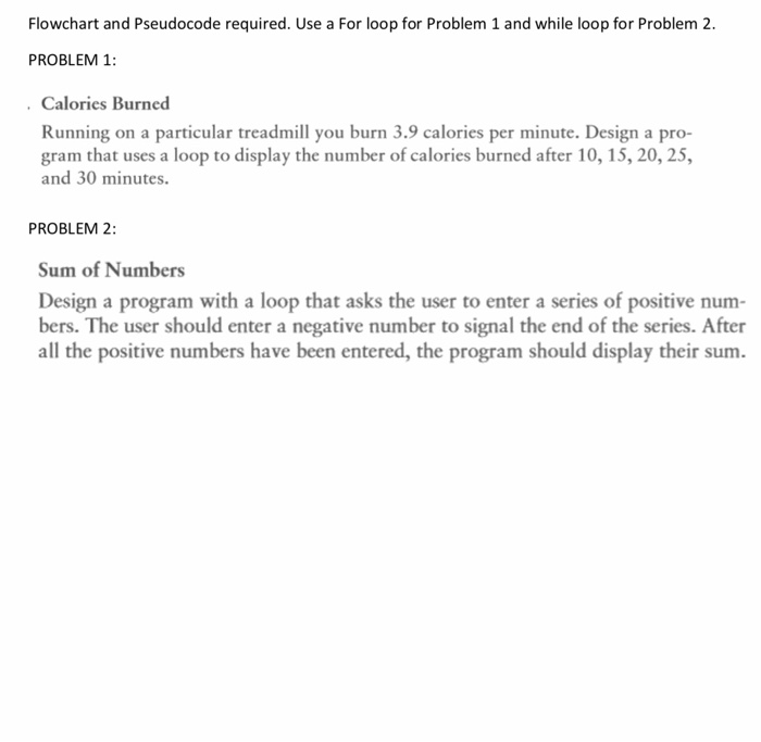 Solved Flowchart and Pseudocode required. Use a For loop for | Chegg.com