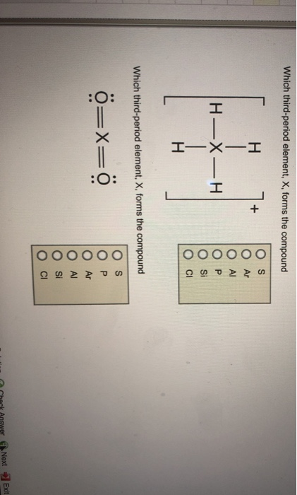 Solved Which third-period element, X, forms the compound + O | Chegg.com