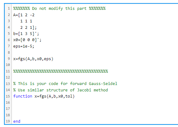 Solved Implement forward Gauss-Seidel Method and solve | Chegg.com