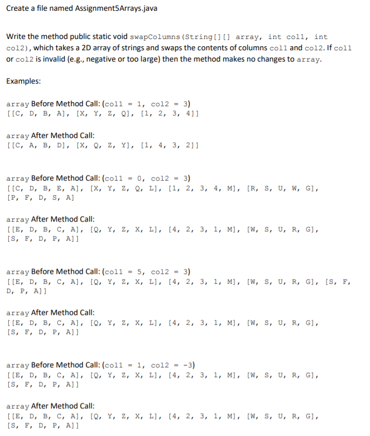 Solved Create A File Named Assignmentarraysjava Write The
