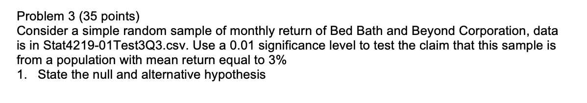 Solved Problem 3 (35 points) Consider a simple random sample | Chegg.com
