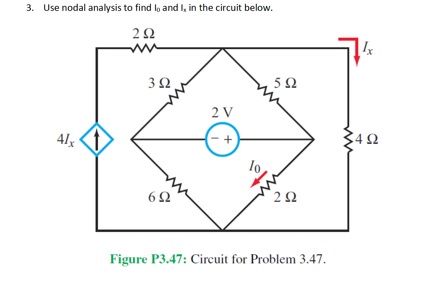 Solved 3. Use nodal analysis to find I0 and Ix in the | Chegg.com