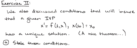 Solved Exercise II: We also discussed conditiono that will | Chegg.com