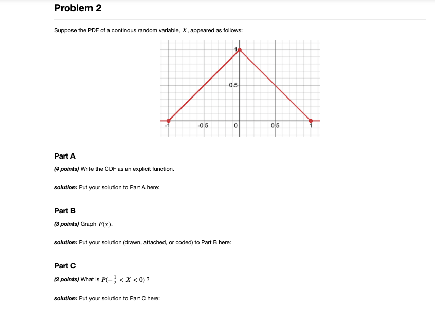 Solved Suppose The Pdf Of A Continous Random Variable X 6317