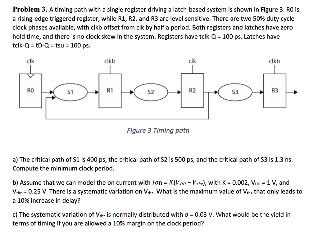 Solved Problem 3. A timing path with a single register | Chegg.com