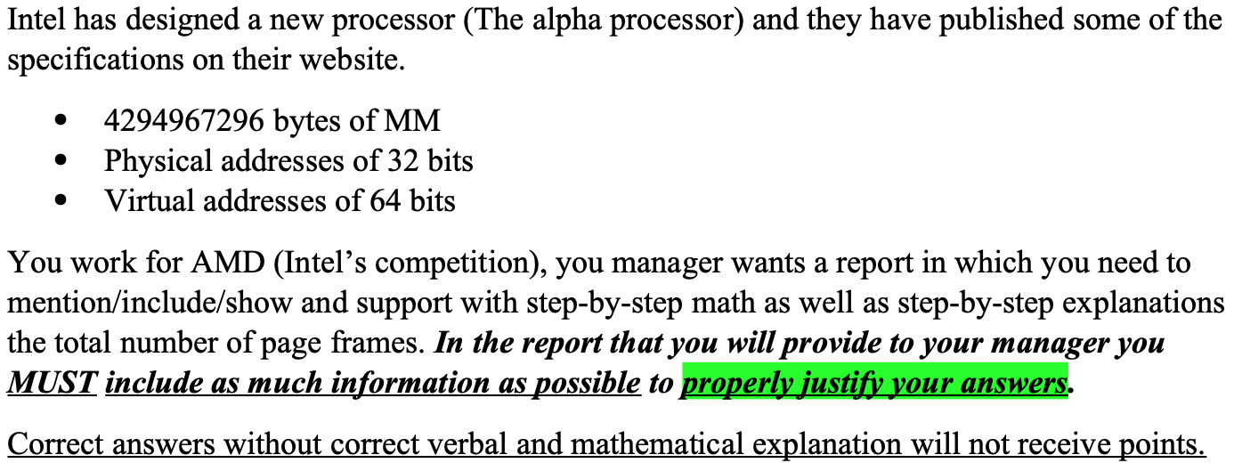 Solved Intel has designed a new processor (The alpha | Chegg.com