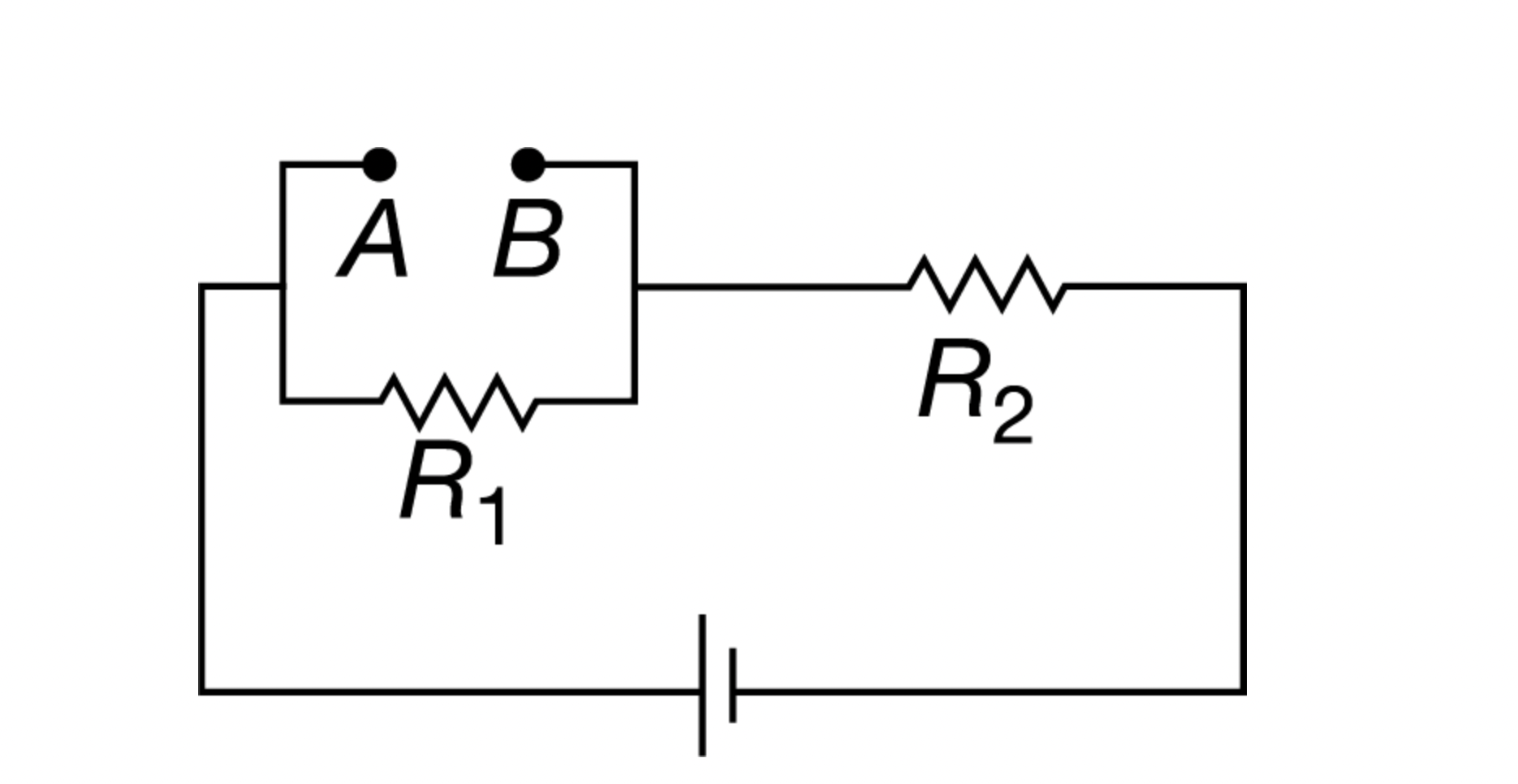 Solved А в R2 у w R1 The circuit shown above contains two | Chegg.com