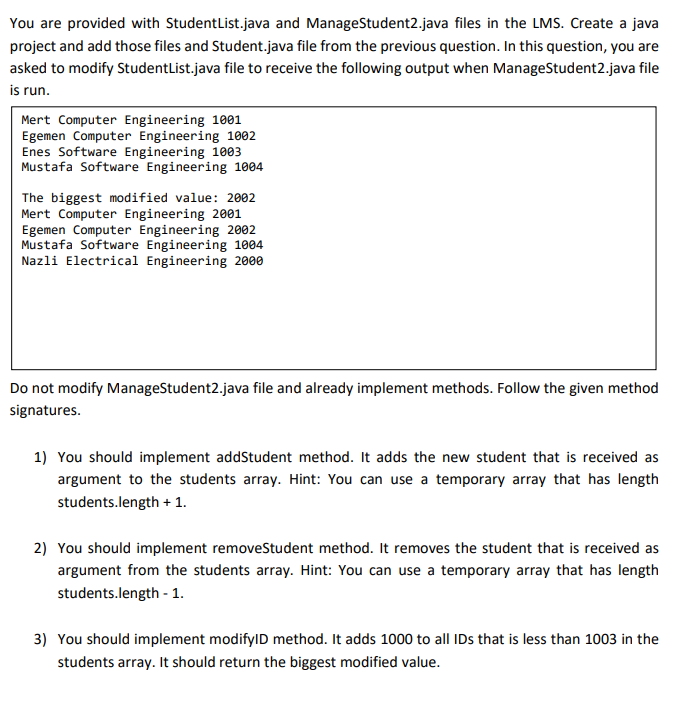 Solved Hello this question has 2 parts, asked in eclipse IDE | Chegg.com