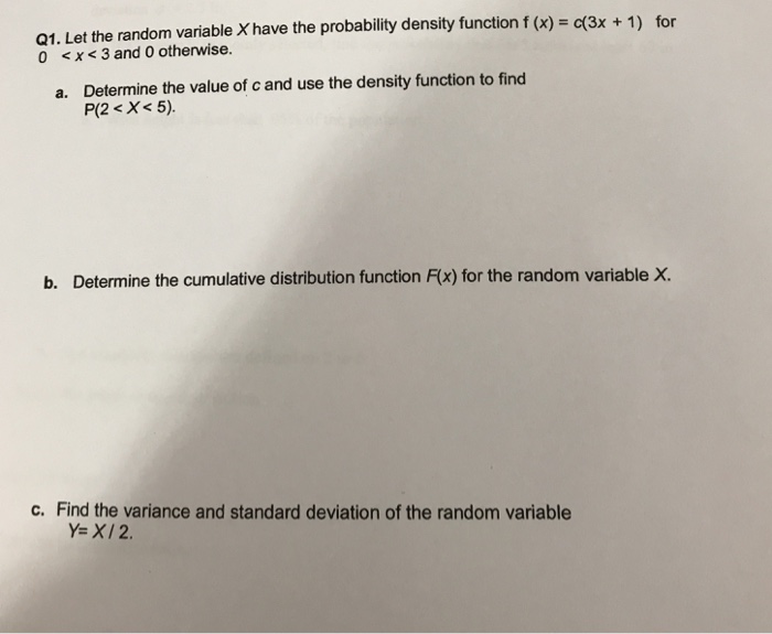 Solved Q1. Let the random variable X have the probability | Chegg.com