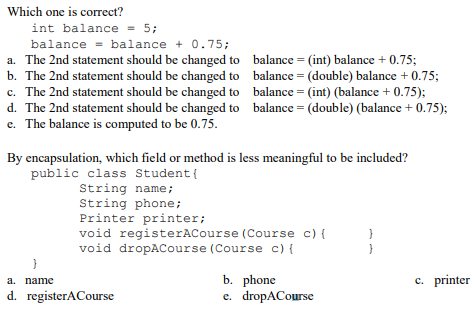 Solved Which one is correct? int balance5; balance balance | Chegg.com