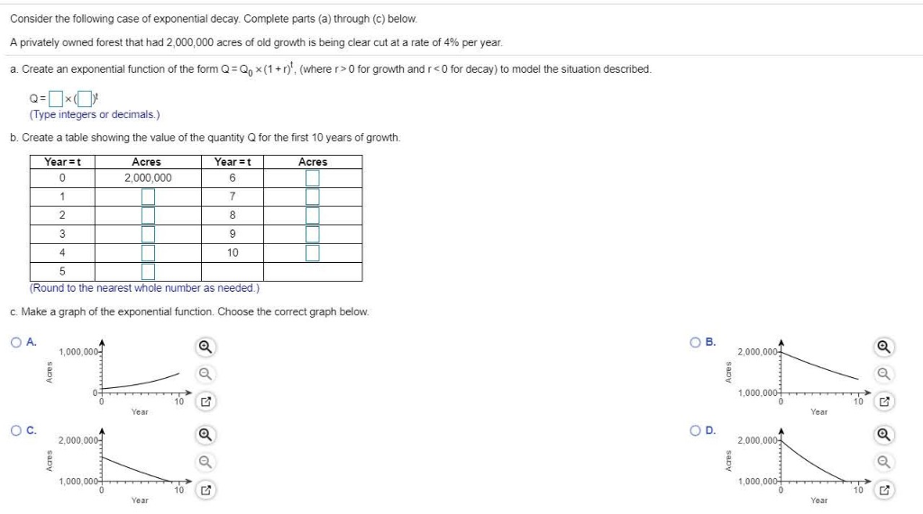 Solved Consider the following case of exponential decay. | Chegg.com