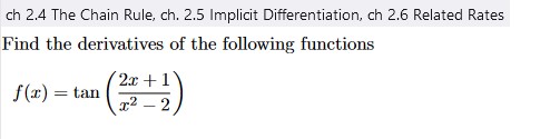 Solved ch 2.4 The Chain Rule, ch. 2.5 Implicit | Chegg.com