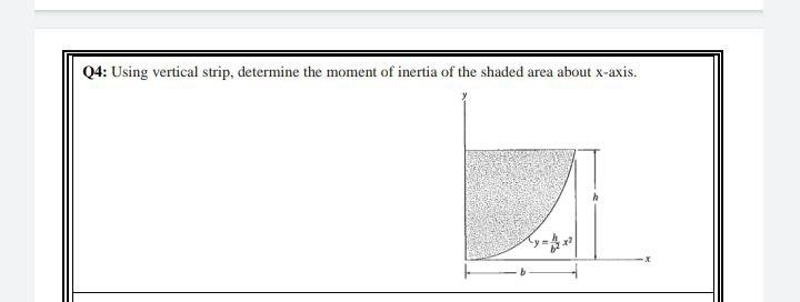 Solved Q4: Using vertical strip, determine the moment of | Chegg.com