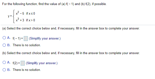 Solved For the following function, find the value of (a) | Chegg.com
