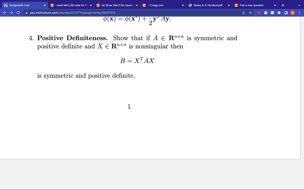 Solved Show that if A ∈ Rn×n is symmetric and | Chegg.com