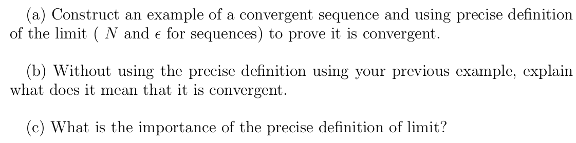 Solved (a) Construct an example of a convergent sequence and | Chegg.com