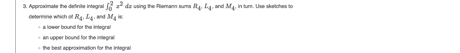 Solved 3. Approximate the definite integral ∫02x2dx using | Chegg.com