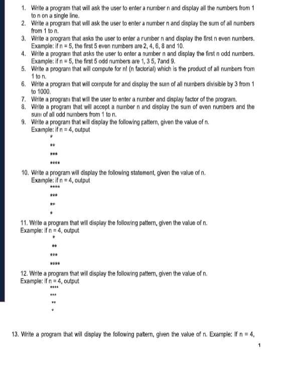 Solved 1. Write a program that will ask the user to enter a | Chegg.com