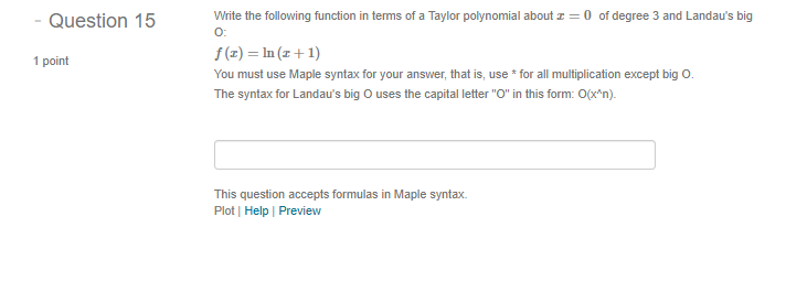 Solved - Question 15 Write the following function in tems of | Chegg.com