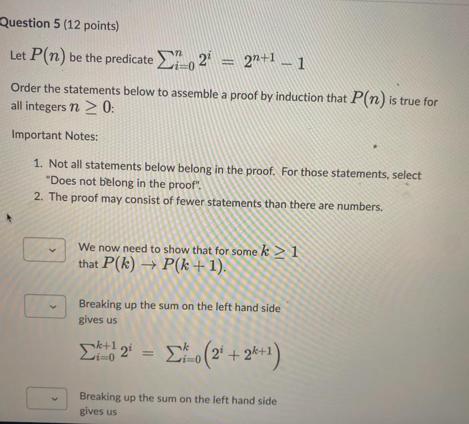 Solved Question 5 (12 points) Let P(n) be the predicate 22_o | Chegg.com