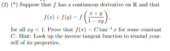 Solved (∗) Suppose that f has a continuous derivative on R | Chegg.com