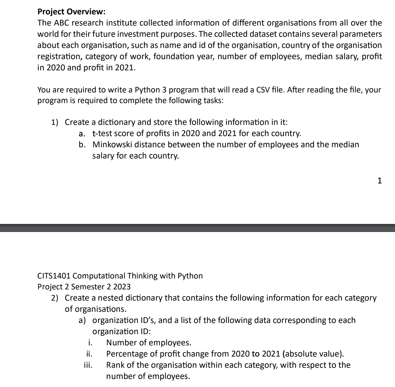 Solved Project Overview: The ABC research institute | Chegg.com