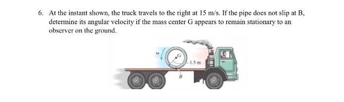 Solved At the instant shown, the truck travels to the right | Chegg.com