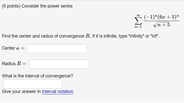 Solved 5. (5 points) Consider the power | Chegg.com