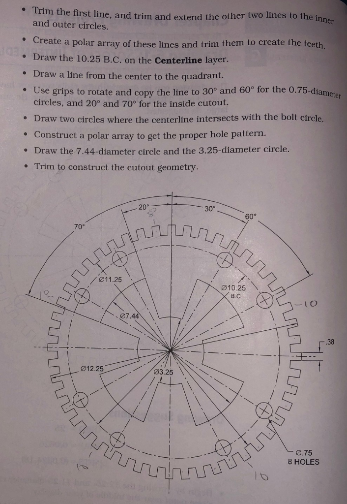 Solved DRAWING 6-1: SPROCKET AUTOCAD Can You Show a video or | Chegg.com