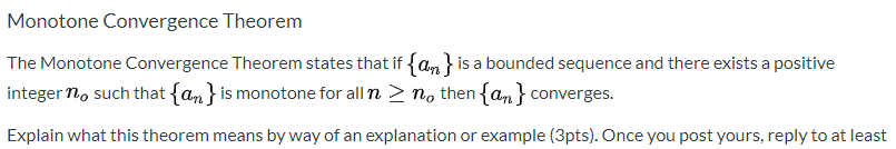 Solved Monotone Convergence Theorem The Monotone Convergence | Chegg.com