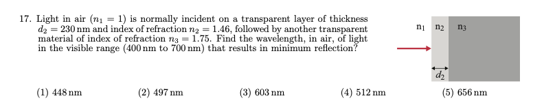 Solved 7. Light in air ( n1=1) is normally incident on a | Chegg.com