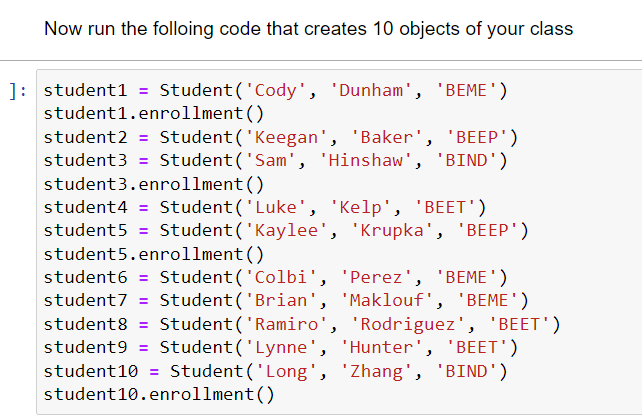 Solved Problem 3: Instance and Class Attributes (20 points) | Chegg.com